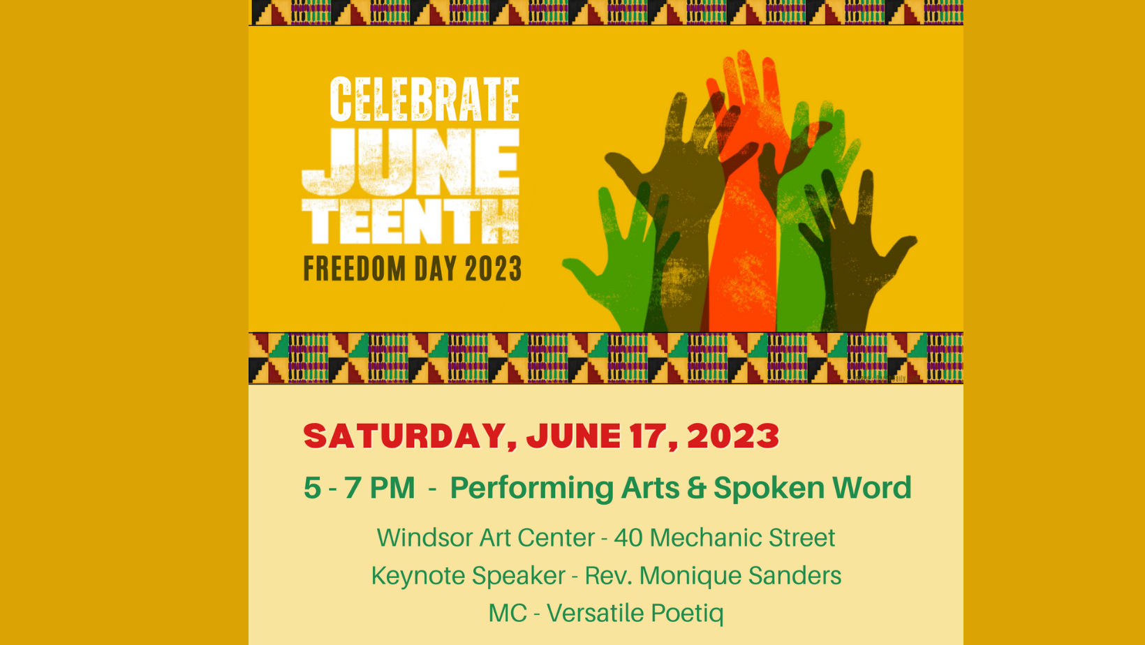 Juneteenth Spoken Word Poetry - Windsor Art Center
